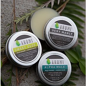 Aromi Solid Cologne | Spicy, Citrus Men's Fragrance, Oakmoss Scent, Vegan, Cruelty-free, Father's Day Gift Idea, Travel, Alcohol-free (Sweet Dude)