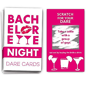 40 Bachelorette Party Drinking Game Dare Card - Bachelorette Scratch Off Cards - Perfect for Girls Night Out Activity,Bridal Showers, Bridal Parties,Girl Party - Bachelorette Night Dare Card - 40 shee