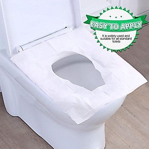 YGDZ Toilet Seat Covers Disposable, 110pcs Flushable Travel Disposable Toilet Seat Covers for Adults Kids Potty Training, Travel Essential Accessories for Airplane, Road Trips, Camping