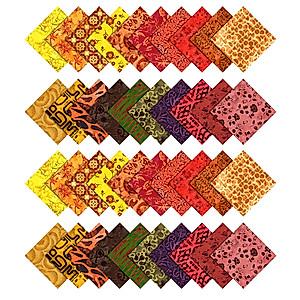 Soimoi Batik Print Precut 10-inch Cotton Fabric Quilting Squares Charm Pack DIY Patchwork Sewing Craft