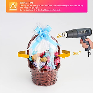 AOUKAR Shrink Wrap Bags for Gift Baskets 36Pcs 14x18 Inches Chear PVC Heat Shrink Bags Cellophane Wrap for Packaging Large Bags