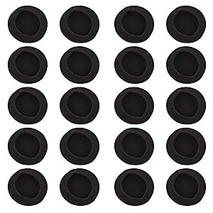 OSALADI 20pcs Earphone Ear Pads Memory Foam Earpads Sponge Cushion Covers Replacement Universal Fit for Headphone Headset Earbuds 55mm Black