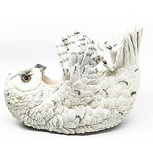 Ebros Wisdom of The Tundra Forest Beautiful Mystical Snowy Owl Wine Bottle Holder Figurine Storage Rack for Rustic Wildlife Decor Ideal for Cabin Lodge Country Design Decorative Party Hosting Kitchen