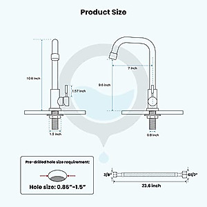 304 Stainless Steel Cold Water Kitchen Faucet Commercial Tap 90 Degree Bar Faucet Single Lever Brushed Nickel Modern Saving Water