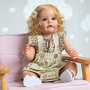TERABITHIA 22 Inch So Truly Full Body Silicone Vinyl Reborn Toddler Girl Doll Look Real Newborn Princess Baby Dolls Detailed Painting Waterproof Toy for Girls Anatomically Correct