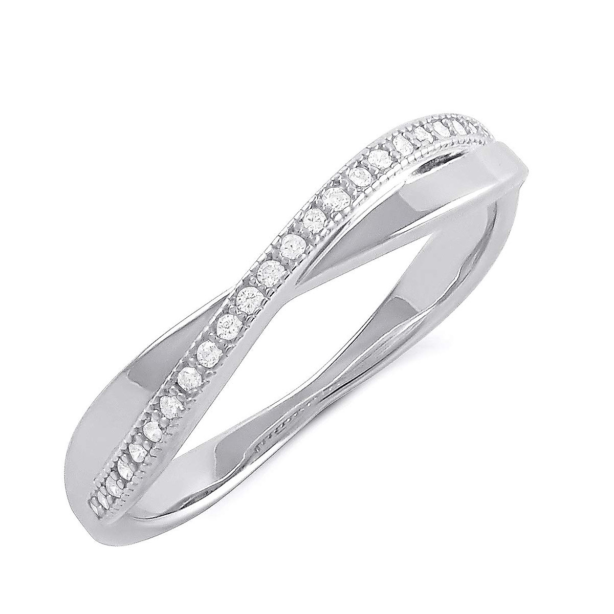 SILVERCLOSEOUT Sterling Silver Cz Thin Stackable Infinity Ring - Size 10