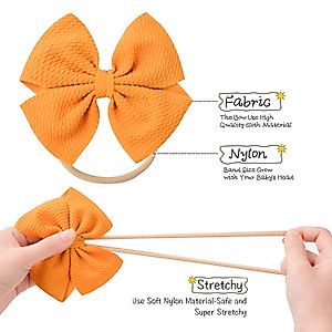 Prohouse 40 PCS Big Bows Baby Nylon Headbands Hairbands Hair Bows Elastics for Baby Girls Newborn Infant Toddler Child Hair Accessories