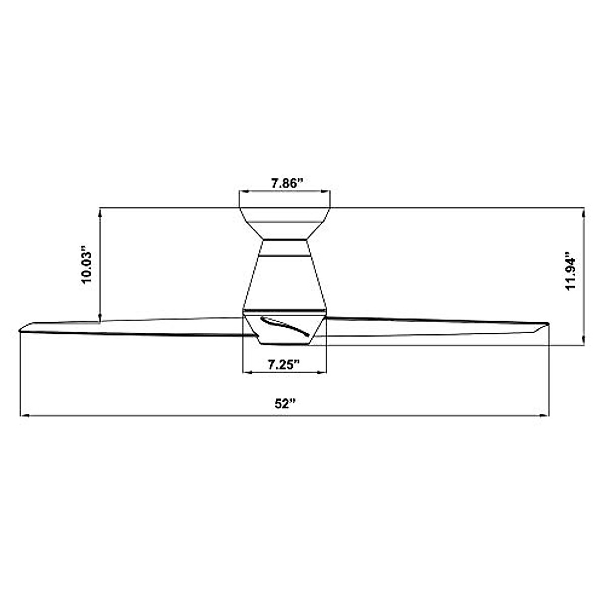 Slim Smart Indoor and Outdoor 3-Blade Flush Mount Ceiling Fan 52in Brushed Aluminum with 3500K LED Light Kit and Remote Control works with Alexa, Google Assistant, Samsung Things, and iOS or Android App