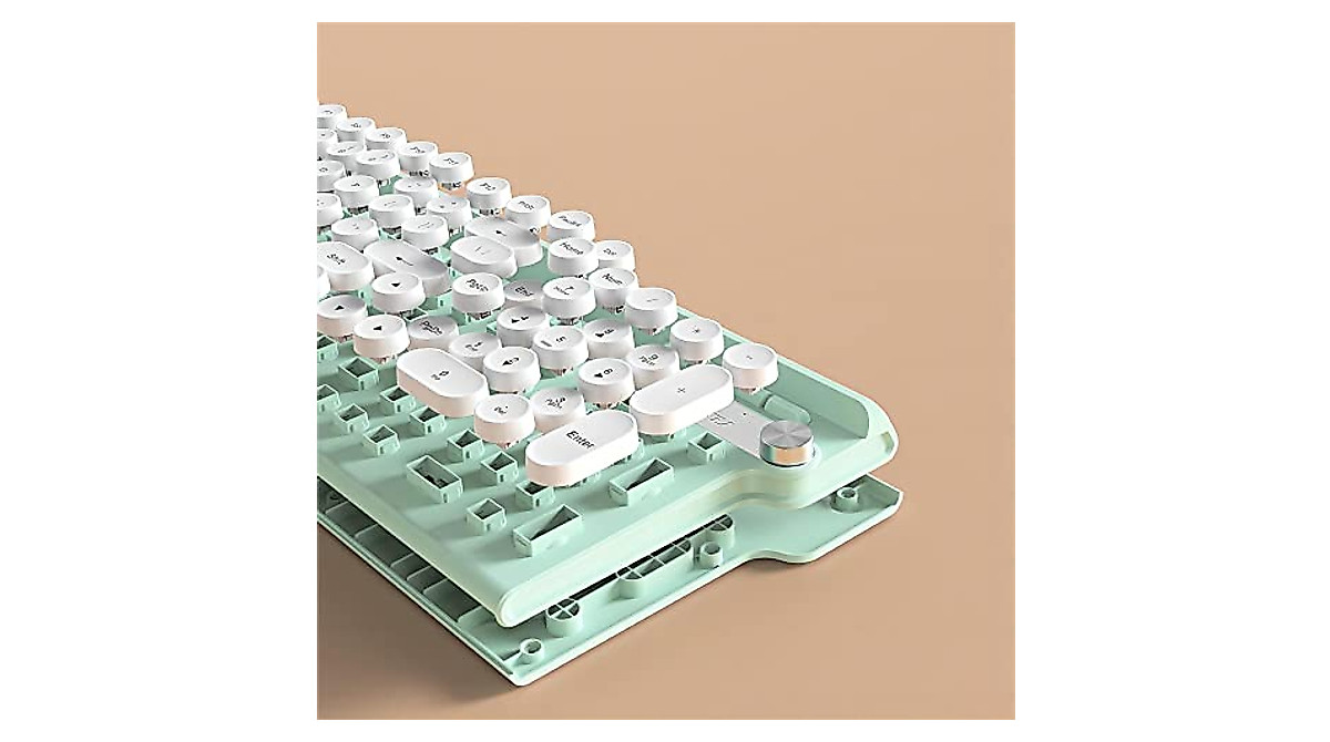 MQSUZA Mint Green Wired Keyboard - Stylish & Functional