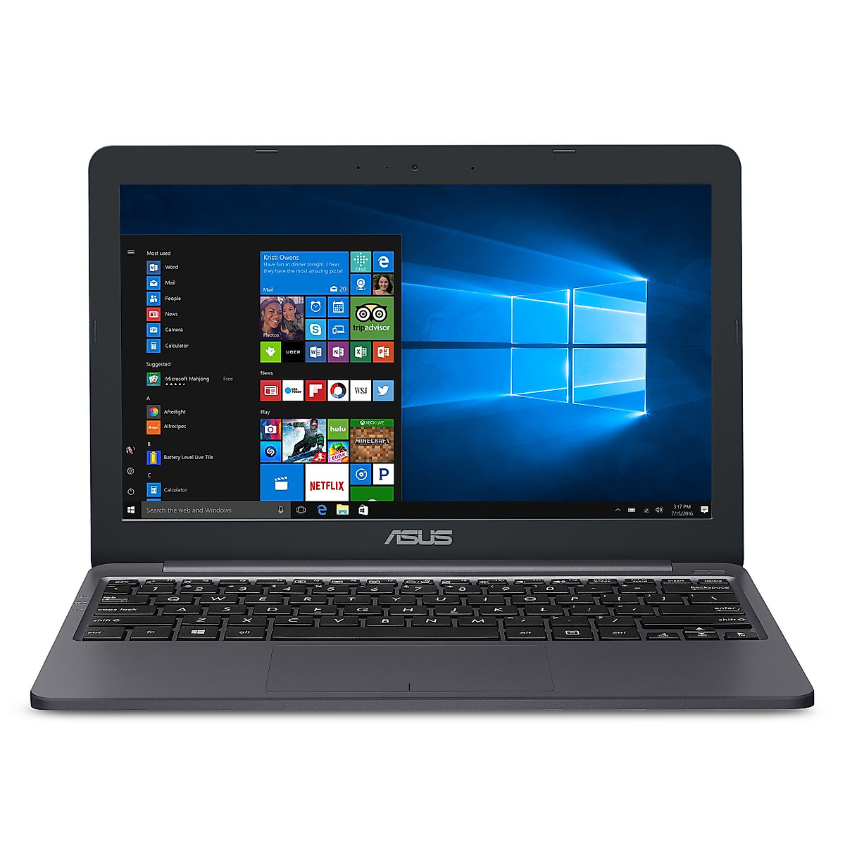ASUS VivoBook L203MA Ultra-Thin Laptop, 11.6in HD, Intel Celeron N4000 Processor (up to 2.6 GHz), 4GB RAM, 64GB eMMC, USB-C, Windows 10 in S Mode, L203MA-DS04 (Renewed)