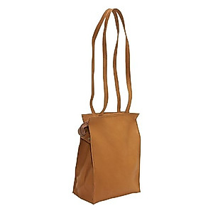 Le Donne Leather Small Simple Dual Strap Tote Bag (Cafe)