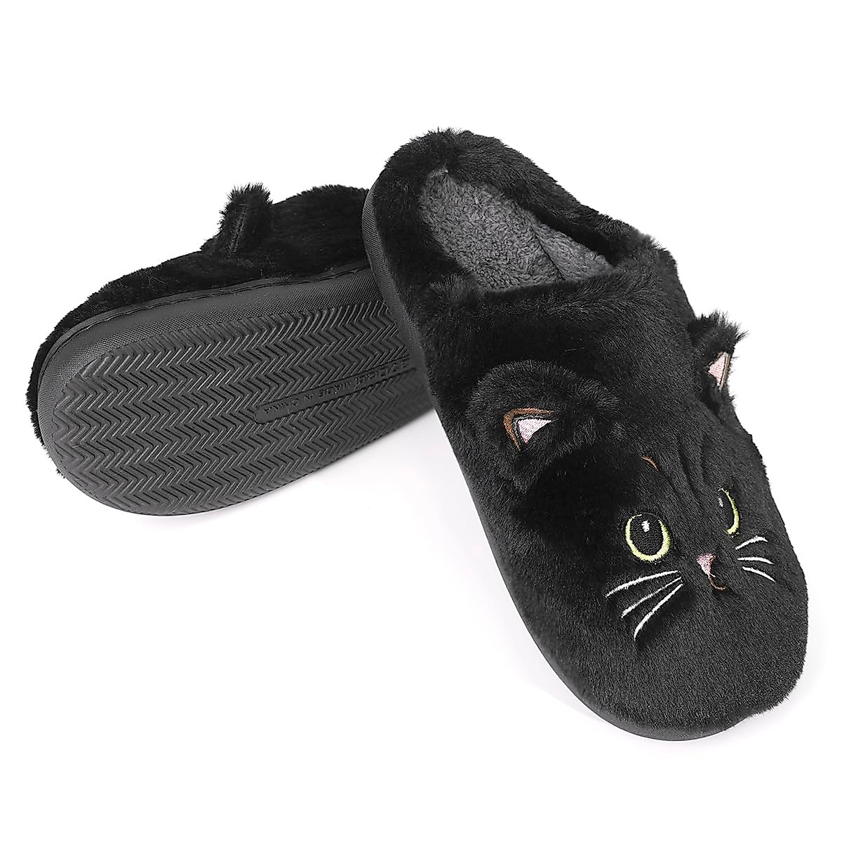 Rungion Cute Cat Sheep House Slippers for Women Men Fluffy Plush Slippers Cozy Soft Memory Foam Indoor Shoes Non-slip Winter