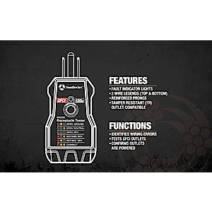 Southwire 40022S Receptacle Tester, Black