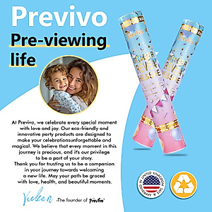 Previvo Gender Reveal Confetti Powder Cannon - 2 Pack Blue Baby Gender Reveal Poppers - 100% Biodegradable Powder Smoke - Ideas Party