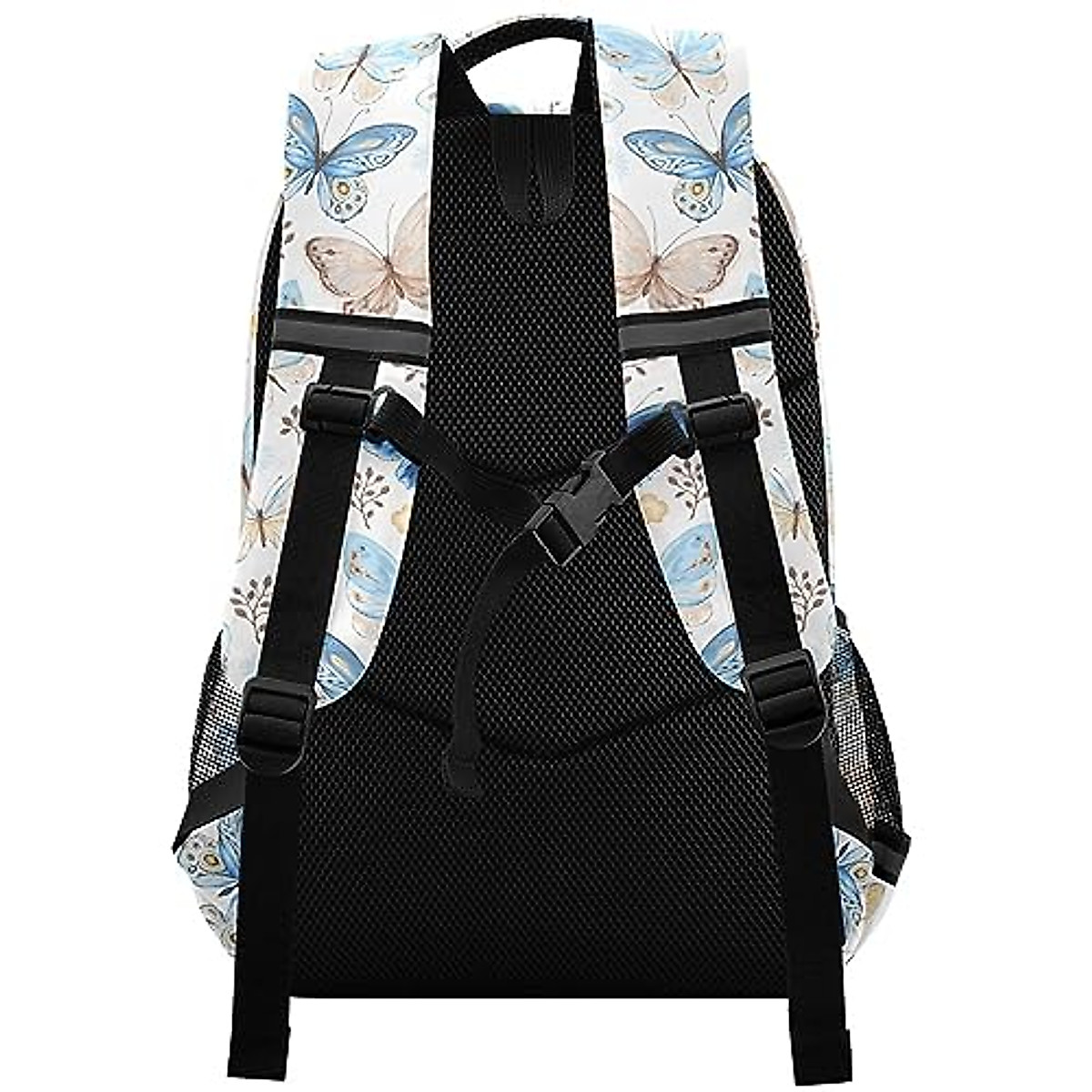 JHKKU Retro Butterfly Backpack for Girls Boys School Bags Teen Personalized Bookbag, Lightweight Laptop Bag Travel Backpacks