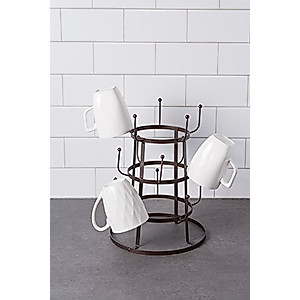 DII Metal Kitchen Storage Collection 3-Tier Mug Tree Stand, 9.5x12.75, Rustic Bronze