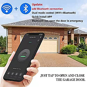 Smart Wi-Fi Garage Door Opener Wireless Garage Door Remote, Open and Close Garage Door from Anywhere, Compatible with Amazon Alexa, Google Assistant
