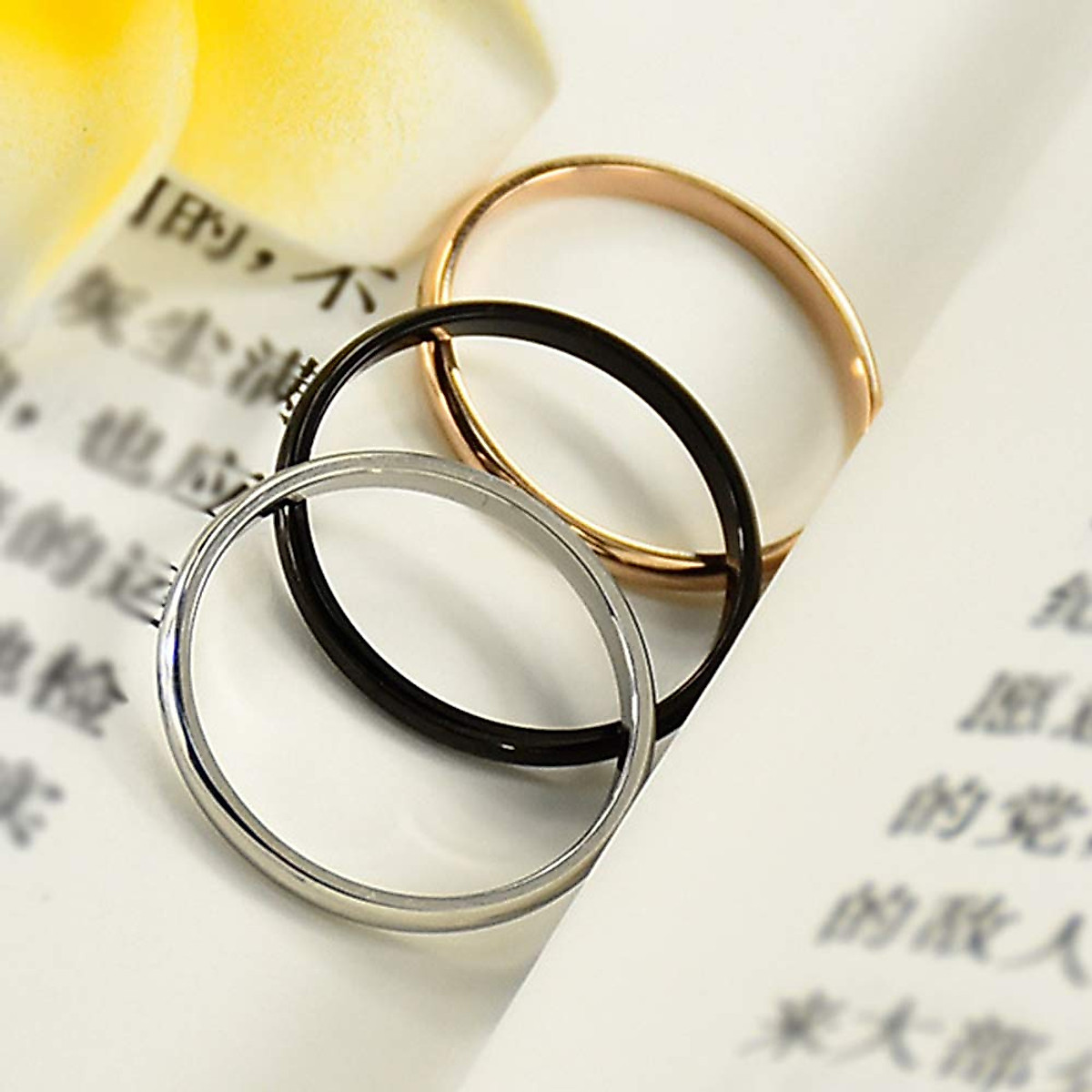 SEniutarm Engagement Love Rings Wedding Bands Couple Fashion Plating Titanium Steel Finger Ring Party Jewelry Accessory Gift for Women/Girl Finger Rings DIY Jewelry Gifts - Black Us10