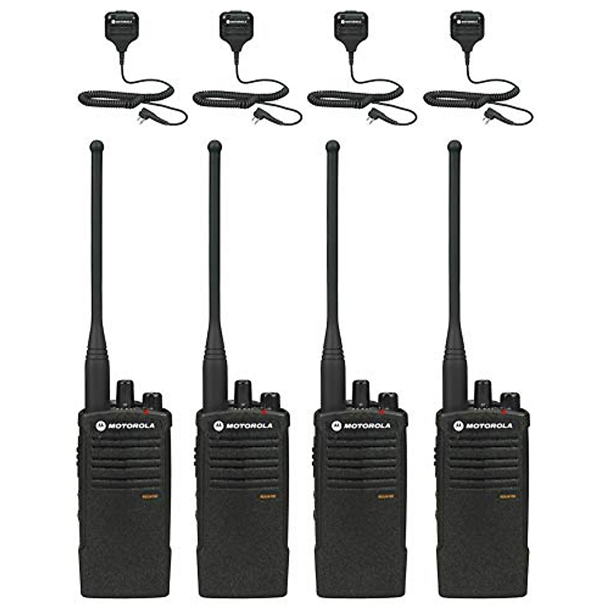 MOTOROLA SOLUTIONS RDU4100 Business Two-Way Radios with HKLN4606 Speaker Mics 4-Pack