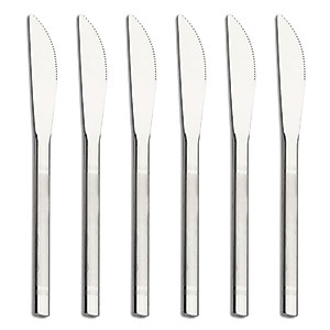 VANRA Small Dessert Knives Set of 6 Stainless Steel Kids Dinner Knife Appetizer Fruit Snack Serving Knives Mini Flatware Set Silverware 5.7inch
