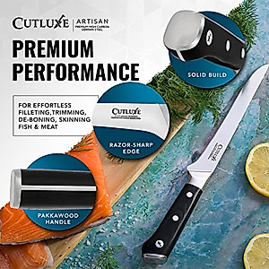 Cutluxe Boning & Fillet Knife – 6" Deboning Knife, Perfect for Meat Trimming – Razor Sharp Blade from High Carbon German Steel – Full Tang & Ergonomic Handle Design – Artisan Series