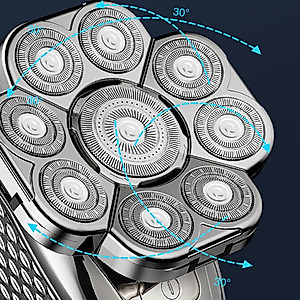 Head Shavers for Bald Men, 6 IN 1 Shaver 9 Blades Multi Grooming Kit Digital Display Electric Shaver Hair Trimmer Beard Rlectric Razor Wet Dry Men Facial Shaving Machine