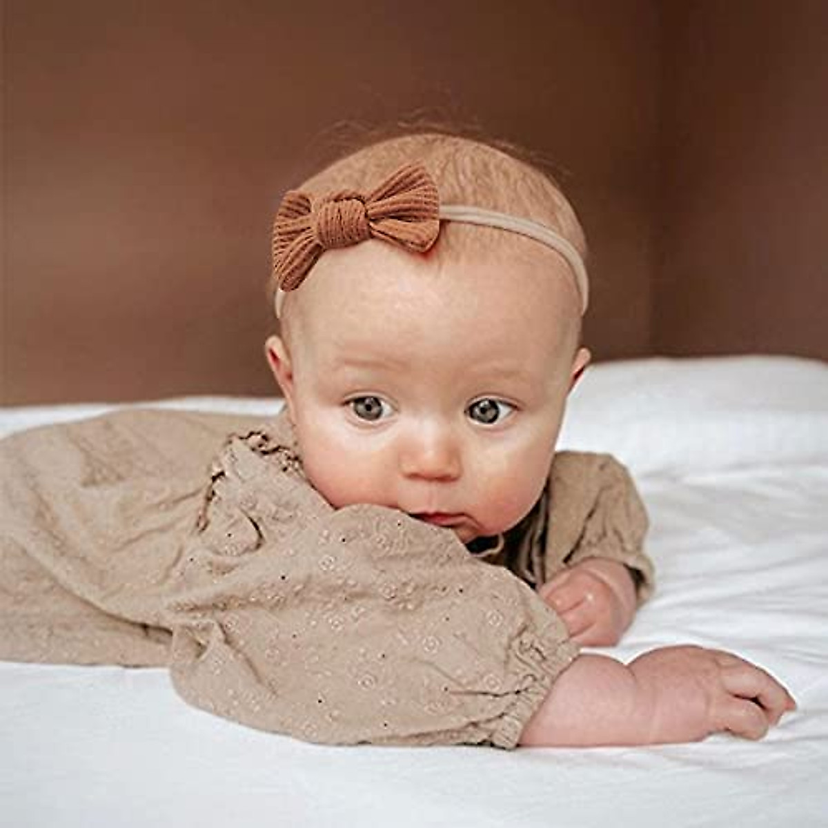 Niceye Pack of 12, Baby Girls Headbands Hair Bows Stretchy Nylon Hairbands for Newborn Infant Toddler Hair Accessories