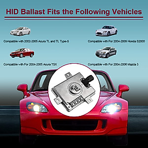 WMPHE HID Headlight Ballast Compatible with Acura TL Acura TSX Honda S2000 Mazda 3 Replacement for X6T02981 W3T10471 X6T02971 33119-S0K-A10 Xenon HID Ballast Headlight Control Unit Module (2 PCS)