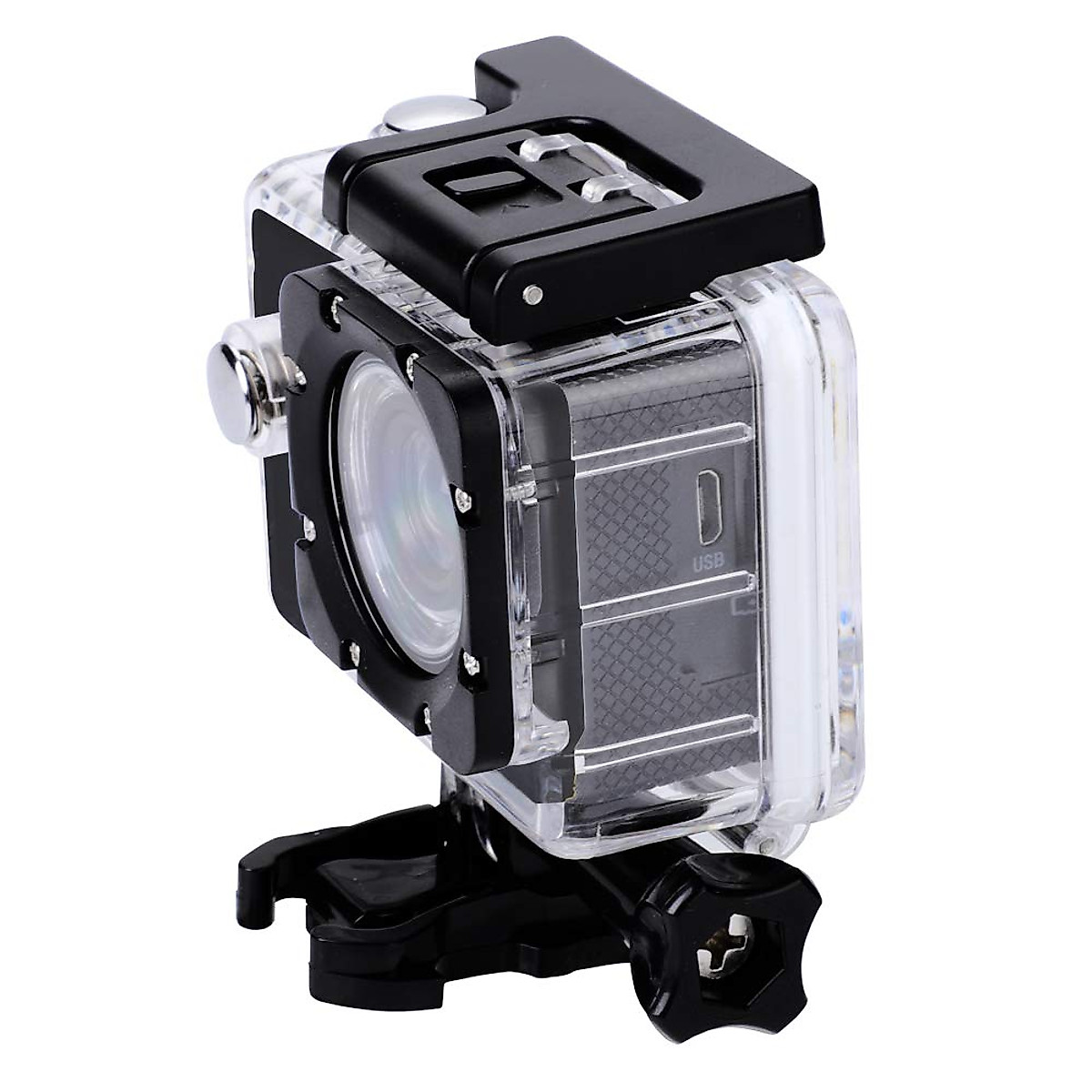 Jopwkuin Motion Camera, Removable Battery 1080P 140° Wide Angle 30m Waterproof HD Camera Loop Recording Automatic Exposure for Outdoor Activities(Black)