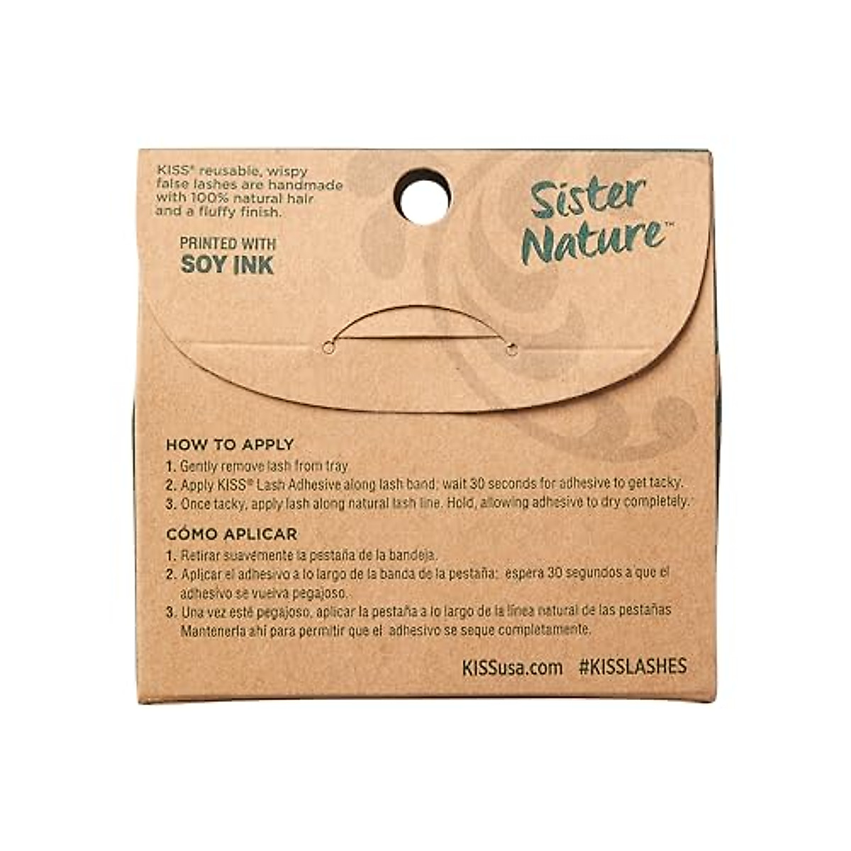 KISS Sister Nature False Eyelashes, Willow', 14 mm, Includes 1 Pair Of Lash, Contact Lens Friendly, Easy to Apply, Reusable Strip Lashes