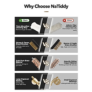 NaTiddy 212PCS Gun Cleaning Kit Universal Rifle Cleaning Kit with Solid Brass Accessories,Black Case,Gun Cleaning Mat,Cotton Swabs,Stainless Steel Pick,Gun Cleaning Brush Kits for Pistol Shotgun