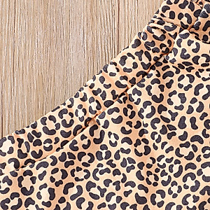 Girls Summer Outfits Two Piece Letter Print Short Sleeve Shirt Cheetah Layered Skirt Picture Day Outfits for School 7t