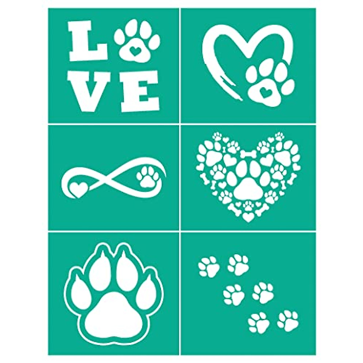 BOOLOOEN Silk Screen Stencils Self-adhesive Transfer Stencil Reusable Washable Mesh Stencil for Wood Fabric DIY Home Decor 8.5x11inch(love)