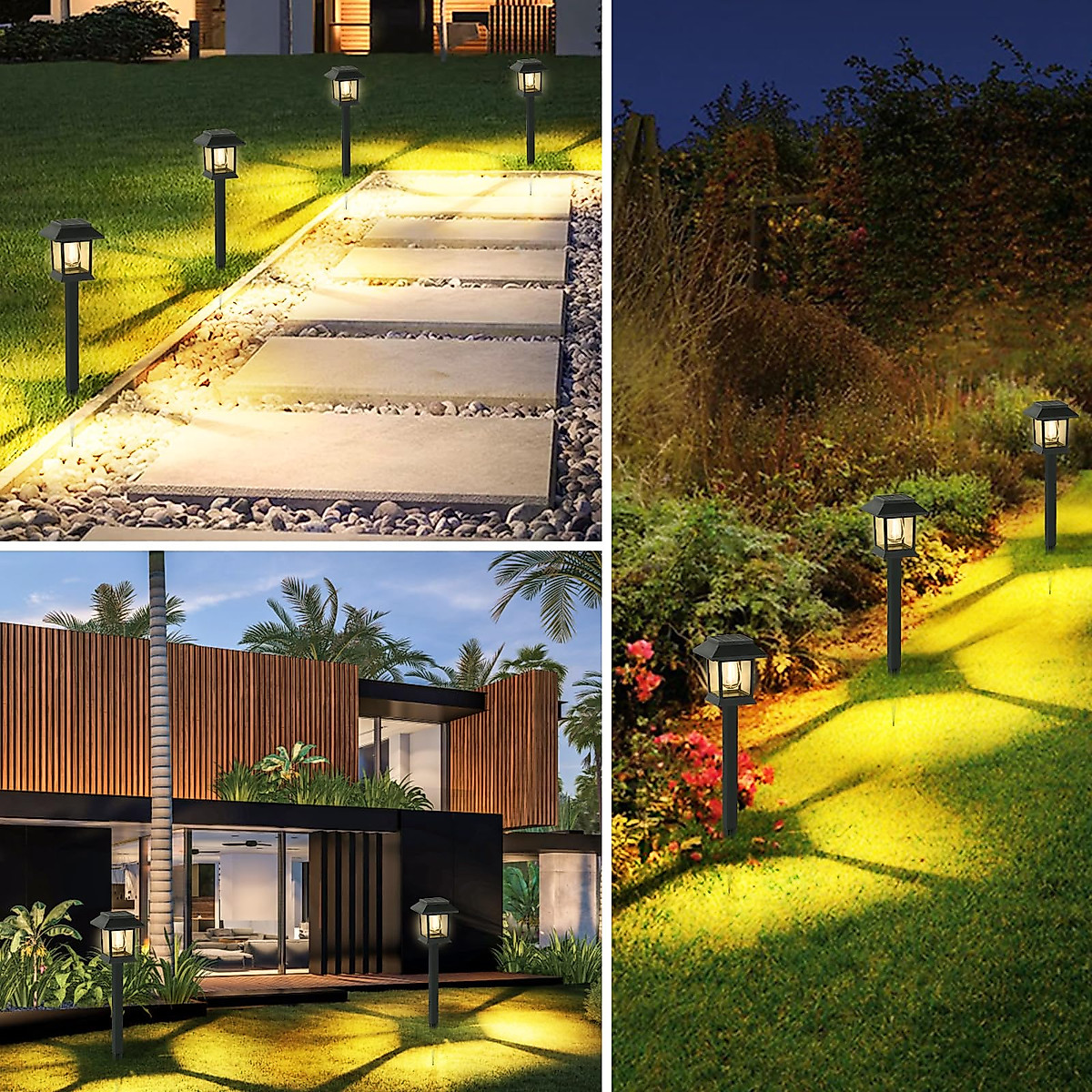 Solar Pathway Lights,10 Pack Waterproof Solar Garden Lights, Auto On/Off Solar Outdoor Lights for Your Garden, Landscape, Path, Yard, Patio, Driveway,Walkway Decor