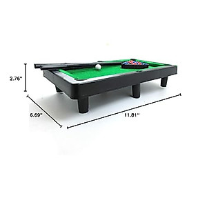 Mini Pool Table Tabletop Desktop Billiards Snooker Game with 2 Sticks, 11 Balls Home Office Desk Stress Relief Games
