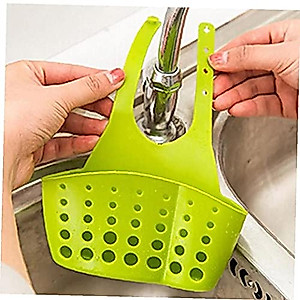 Pinicecore Kitchen Sink Sponge Holder Sink Holder Sponge Drain Rack 2 Bags Holes Tap Hanging Strainer Organizer for Brush Sponge Bathroom Holder Kitchen Holder Green