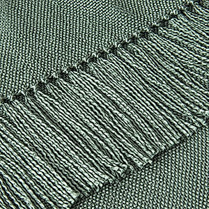 CozeCube Sage Green Throw Blanket for Couch, Boho Throw Blanket with Fringe Tassel, Light Fall Throw Blanket for Bed, Living Room Outdoor, Gift, Sage Green, 50"x60"