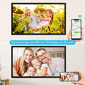 21.5"-WiFi-Picture-Frame Large Digital Photo Frame - 32GB, 1920x1080 IPS FHD 1080P, Auto Rotate, Share Photo Video via App Email, Wall Mounted, Free Cloud Storage, Gift for Grandparents Father Mother