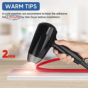 MOYENNE 2 Pack Door Draft Stopper, Door Sweeps for Exterior Doors, Under Door Sealers for Bottom of Door, Weather Stripping, 2.3" W x 47" L (Brown)