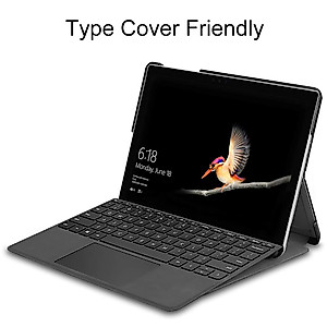 Gylint Case for Surface Go 4 2023 /Go 3 2021 /Go 2 2020 /Surface Go 2018, Slim Fit Leather Smart Case Cover with Pencel Holder for Microsoft Surface Go Flower