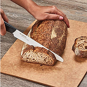 Kyocera Advanced Ceramic Revolution Series 7-inch Serrated Slicing Bread Knife, Black Handle, White Blade