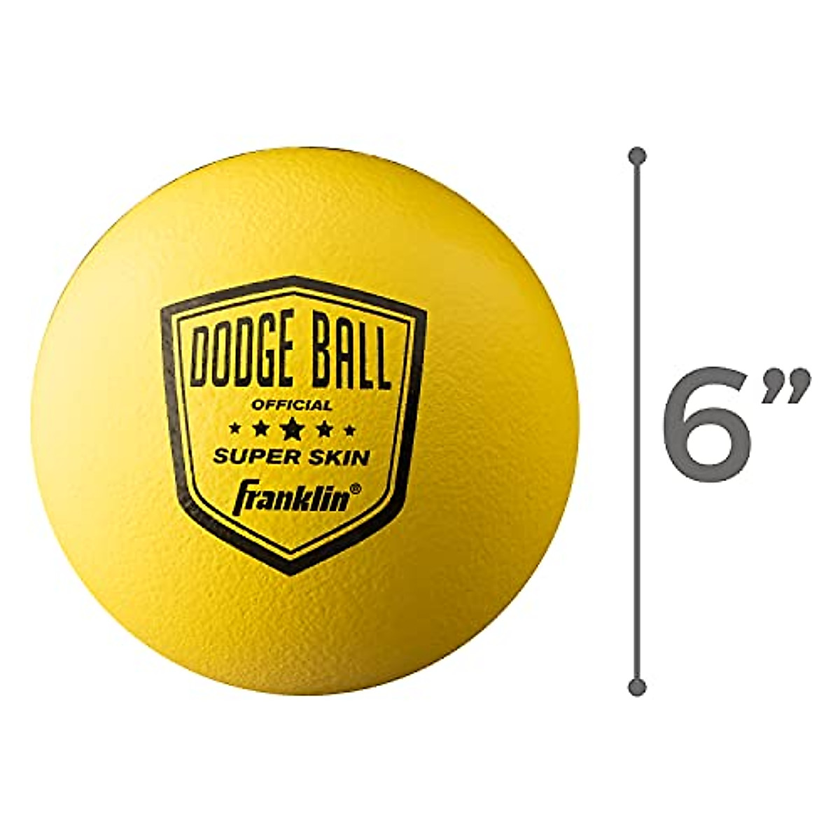 Franklin Sports Dodgeball Ball Set – Superskin-Coated Foam Balls for Playground Games – Small Dodgeballs for Gymnasium Games – Easy-Grip Foam Balls – Won’t Shred or Tear for Hours of Fun (pack of 6)