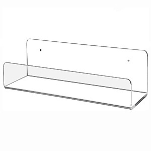 Teensery Clear Acrylic Floating Shelf Wall Mounted Display Shelf U-Shaped Storage Rack Organizer for Home, Bathroom, Kitchen, Living Room, Nail Salon, 7.87 x 3.94 Inch (1 Piece)
