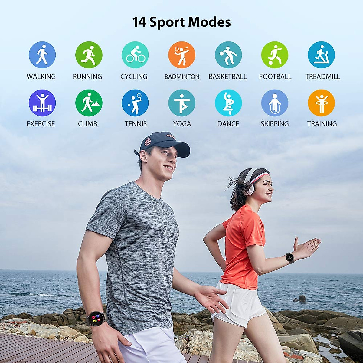 UMIDIGI Smart Watch for Android Phones Compatible with Samsung iPhone, Sleep Tracker Waterproof Smartwatch with Heart Rate Monitor, Fitness Tracker for Women and Men-Uwatch 2S