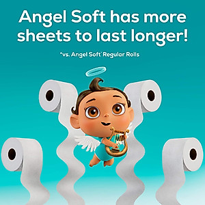 Angel Soft Toilet Paper, 8 Mega Rolls = 32 Regular Rolls, Soft and Strong Toilet Tissue