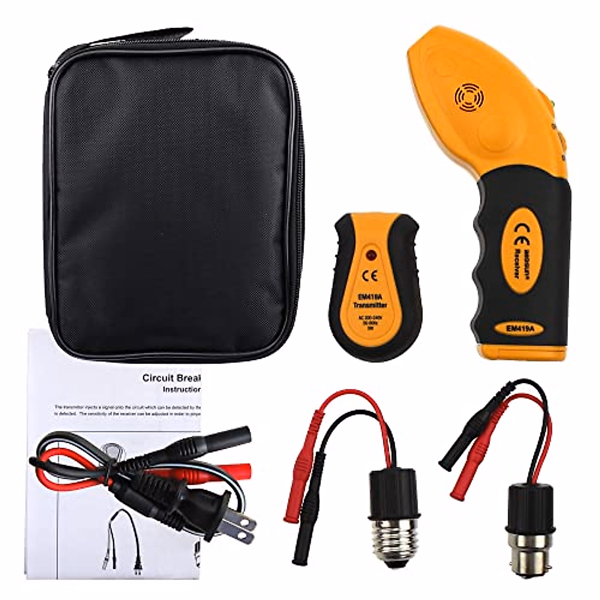 allsun AC 100-120V Circuit Breaker Finder,Miniature Circuit Detector,Non-Contact Voltage Sensor LED Auto-Sensing Receiver Transmitter,Locate AC Circuits/Fuses Socket Plugs