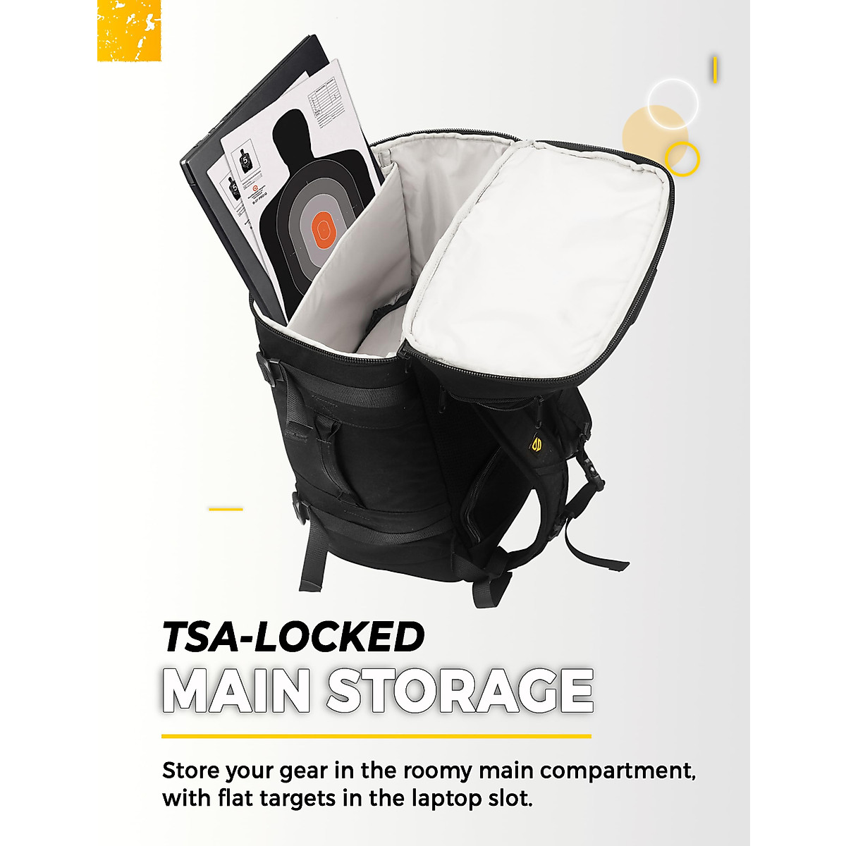 TradeSmart Range Backpack for Handguns, Ammo & Shooting Gear with 3 Lockable Compartments, Ear & Eye Protection Kit Optional