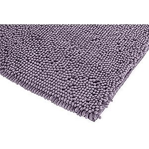 Amazon Basics Non-Slip Microfiber Shag Bathroom Rug Mat, 21" x 34", Lavender
