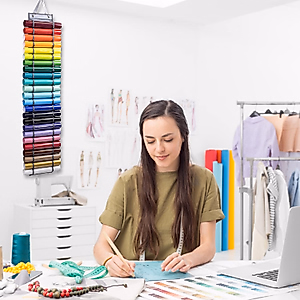 Aohcae Vinyl Roll Holder, 24 Rolls Vinyl Storage Organizer Wall Mount Vinyl Roll Storage Craft Organizer Vinyl Storage Rack for Closet, Door, Craft Room