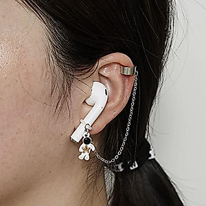 ZOSTLAND 1 Pair Creative Earphone Anti Lost Earring Clip Earclip Strap Wireless Earhook Earbud Ear Bud Holder Connector Compatible with Airpods 1/2/Pro/3 Beats Fit Pro Sony (Astronaut)